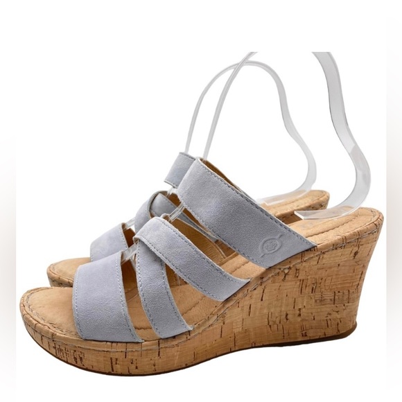 Born | Shoes | Born Sandal Wedge Bluegray Suede Sz Most Comfy Wedges ...